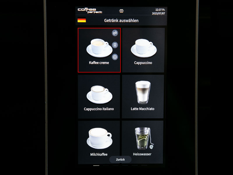 Bilder & Bezeichnung Getränke anpassen CP20